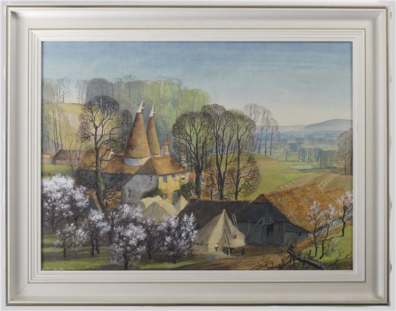Michael Reilly | Oast houses in a rural landscape | MutualArt
