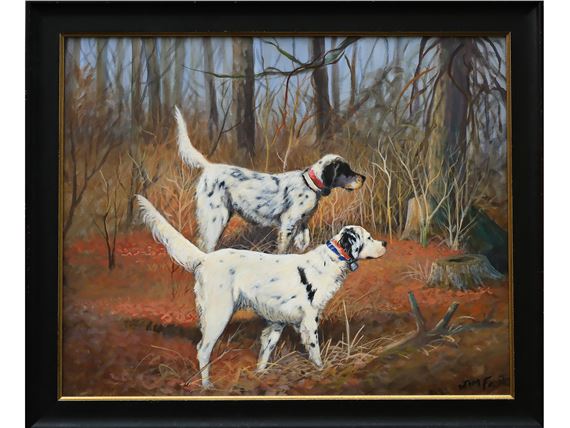 Jim Foote | Setters on point | MutualArt