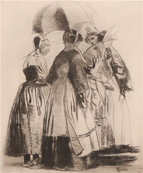 Lucien Joseph Simon | Bretonnes au parapluie (Circa 1910) | Artwork ...