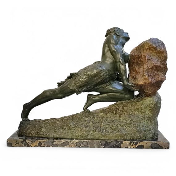 Émile Grégoire | 1948) Le mythe de Sisyphe Bronze à plusieurs patines | MutualArt