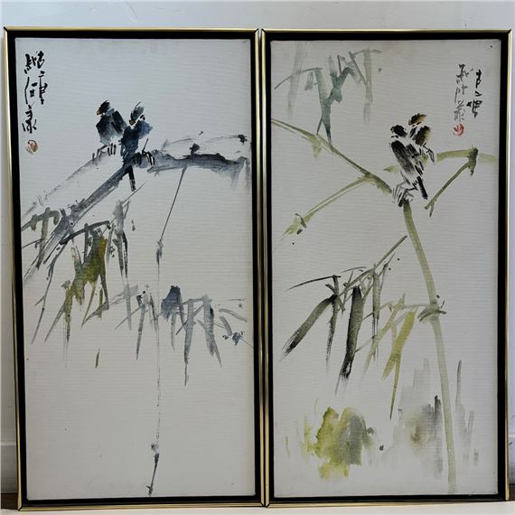 John Chi | Birds On Bamboo | MutualArt