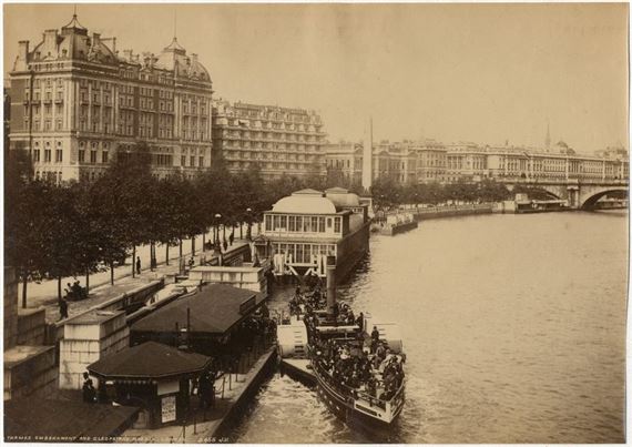 James Valentine | Pier on the Thames and Cleopatra's Needle (Circa 1875 ...