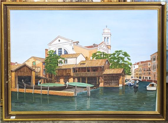 Arthur Freeman | Boatyard Venice | MutualArt