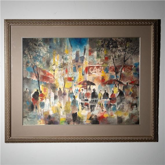 Jack Laycox | Jack Laycox, Original Watercolor, Parisian Street Scene ...