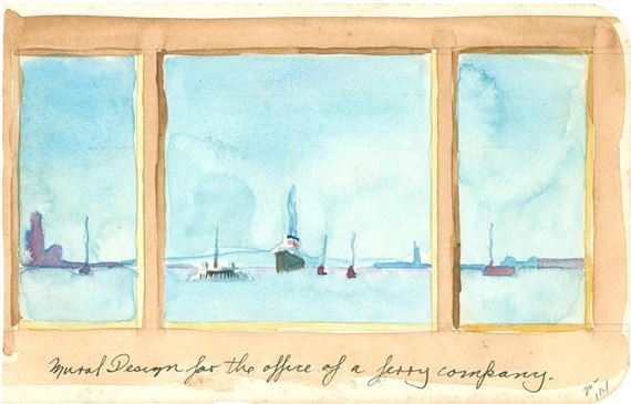 A. Rothstein | MURAL DESIGN FOR THE OFFICE OF A FERRY COMPANY (Circa ...