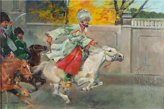 Wojciech Adalbert Kossak | Cossack Rider on Horse (1931) | MutualArt