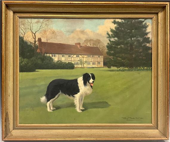 Roy Nockolds | An English Country House with Sheep dog | MutualArt
