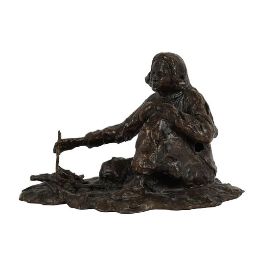 Boobis Chanin | Girl By Campfire (20th Century) | MutualArt