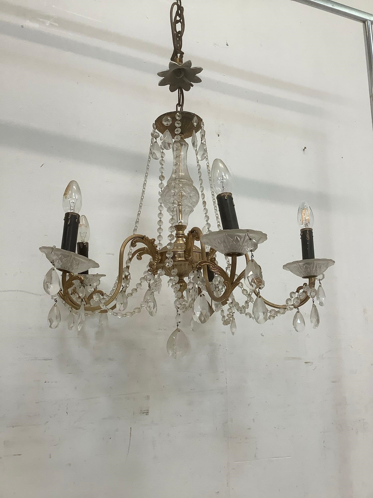 Prism | VINTAGE CRYSTAL AND BRASS CHANDELIER | MutualArt