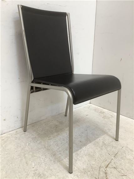 Calligaris | ITALIAN CALLIGARIS LEATHER AND STEEL CHAIR | MutualArt