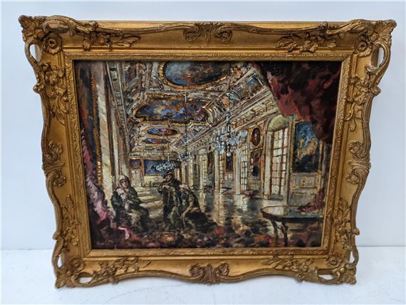 John Stoll | John Stoll de Montfort 'Beggars in ballroom' oil on board ...