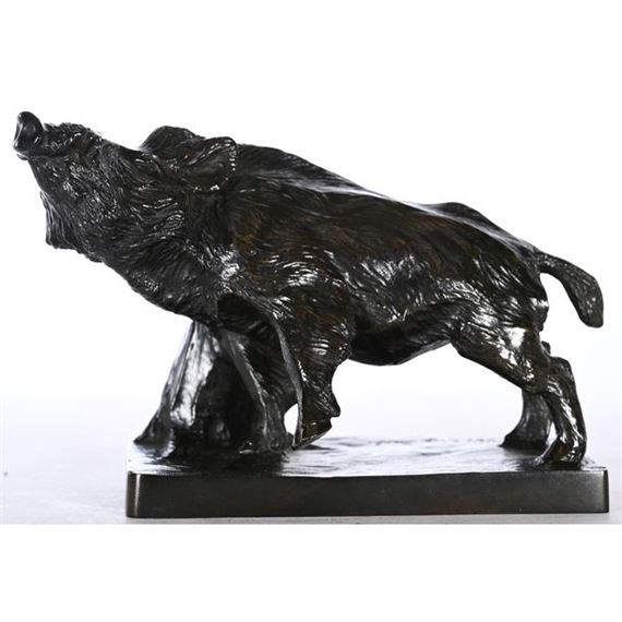 Josef Franz Pallenberg | Wild boar at the stump (1907) | MutualArt