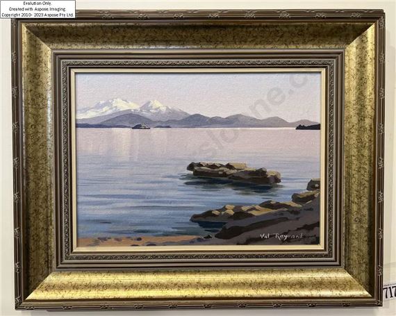 Val Raymond | Val Raymond - Lake Taupo - Oil on Board | MutualArt