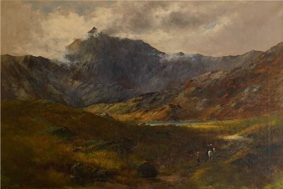 A. Burton | ‘Snowdon from Llydaw’ (1886) | MutualArt