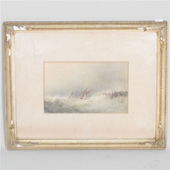 Anthony Vandyke Copley Fielding | fishing vessels approaching a pier ...