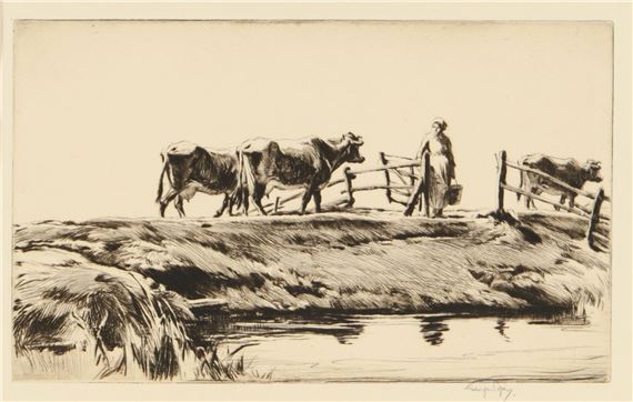 George Soper | TENDING CATTLE | MutualArt