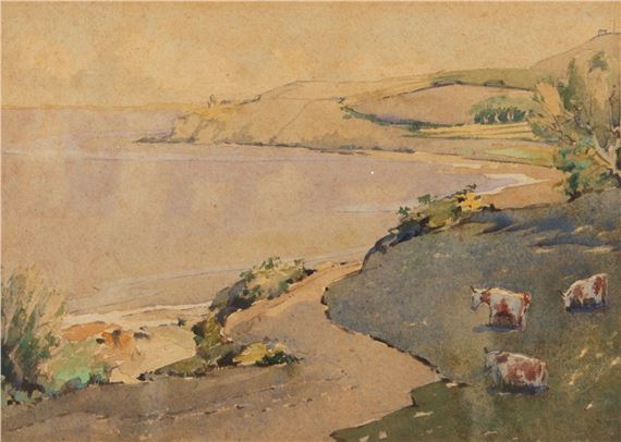 James Stanley Prosser | CATTLE BY THE LAKE | MutualArt