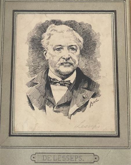 Ferdinand Bac | Ferdinand BAC PORTRAIT PRESUME DE LESSEPS Ink on paper ...