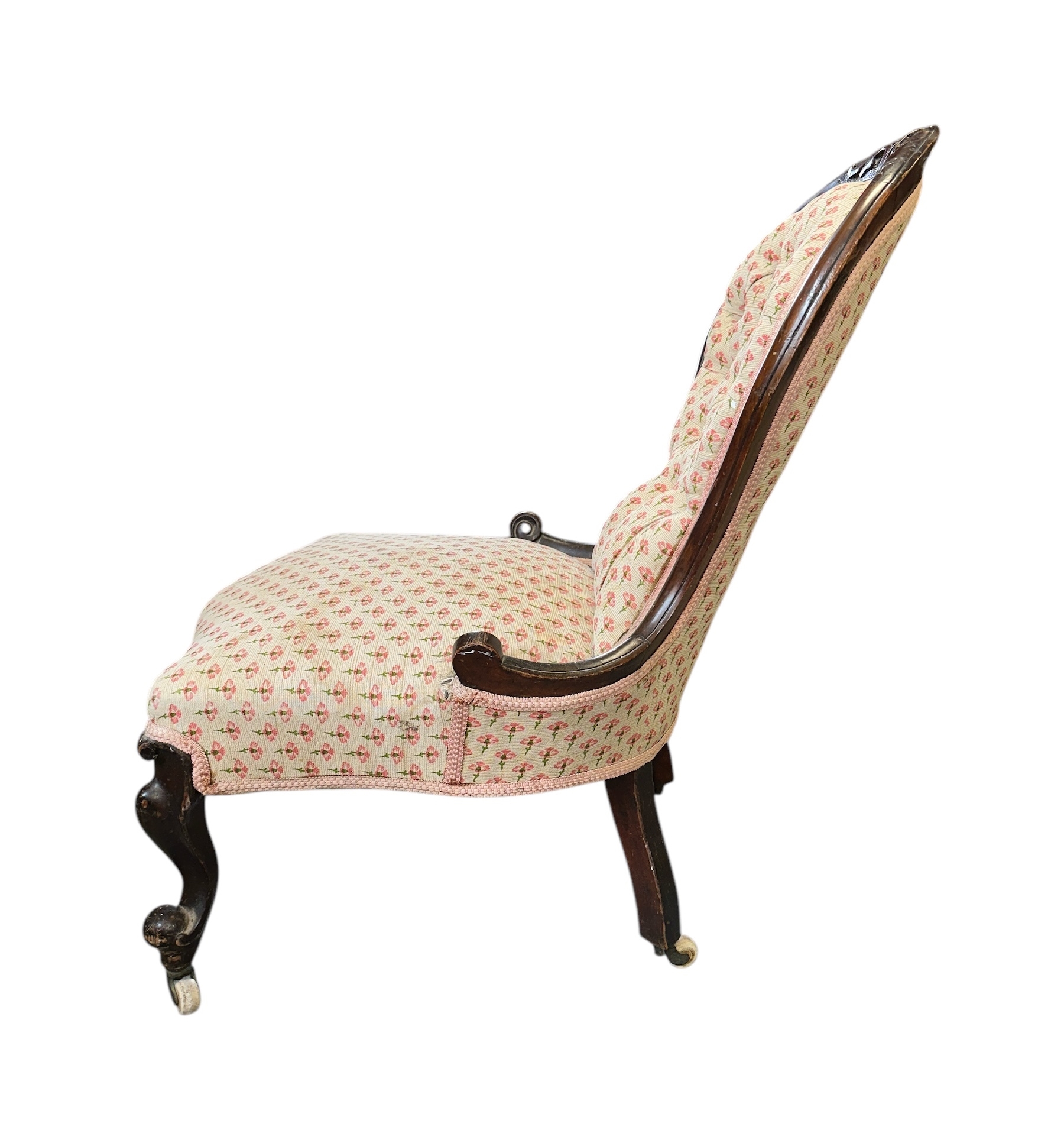 Michael Gough | A Victorian button back upholstered chair. Provenance ...