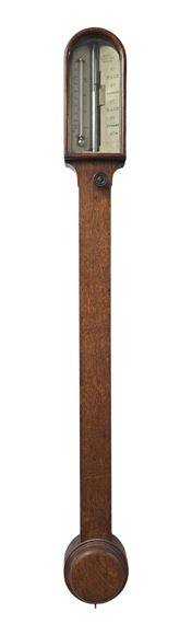 Patrick | An early 19th century oak cased stick barometer thermometer ...