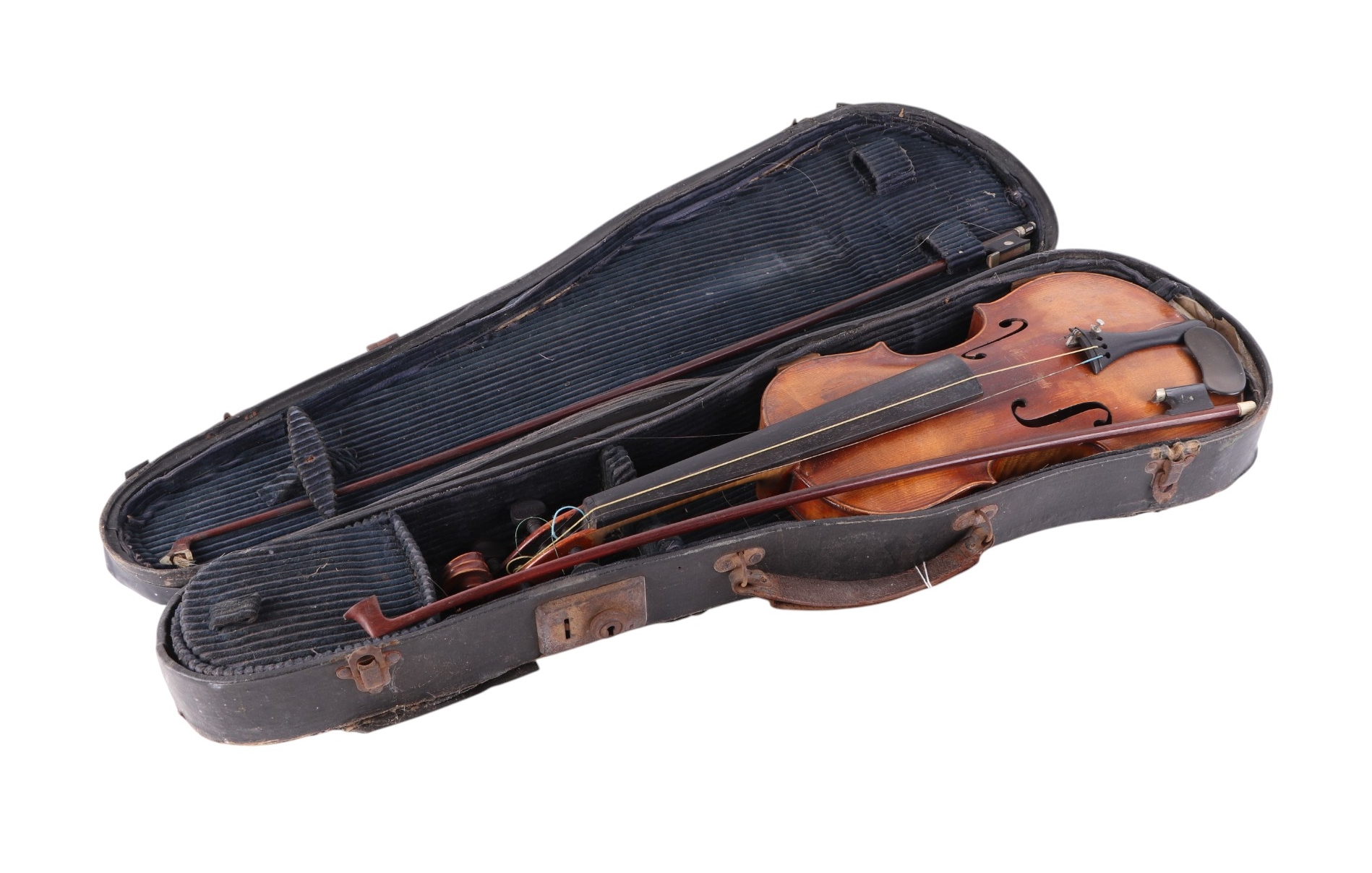 Unknown | A 19th century violin with 13.5ins one-piece back, bears ...