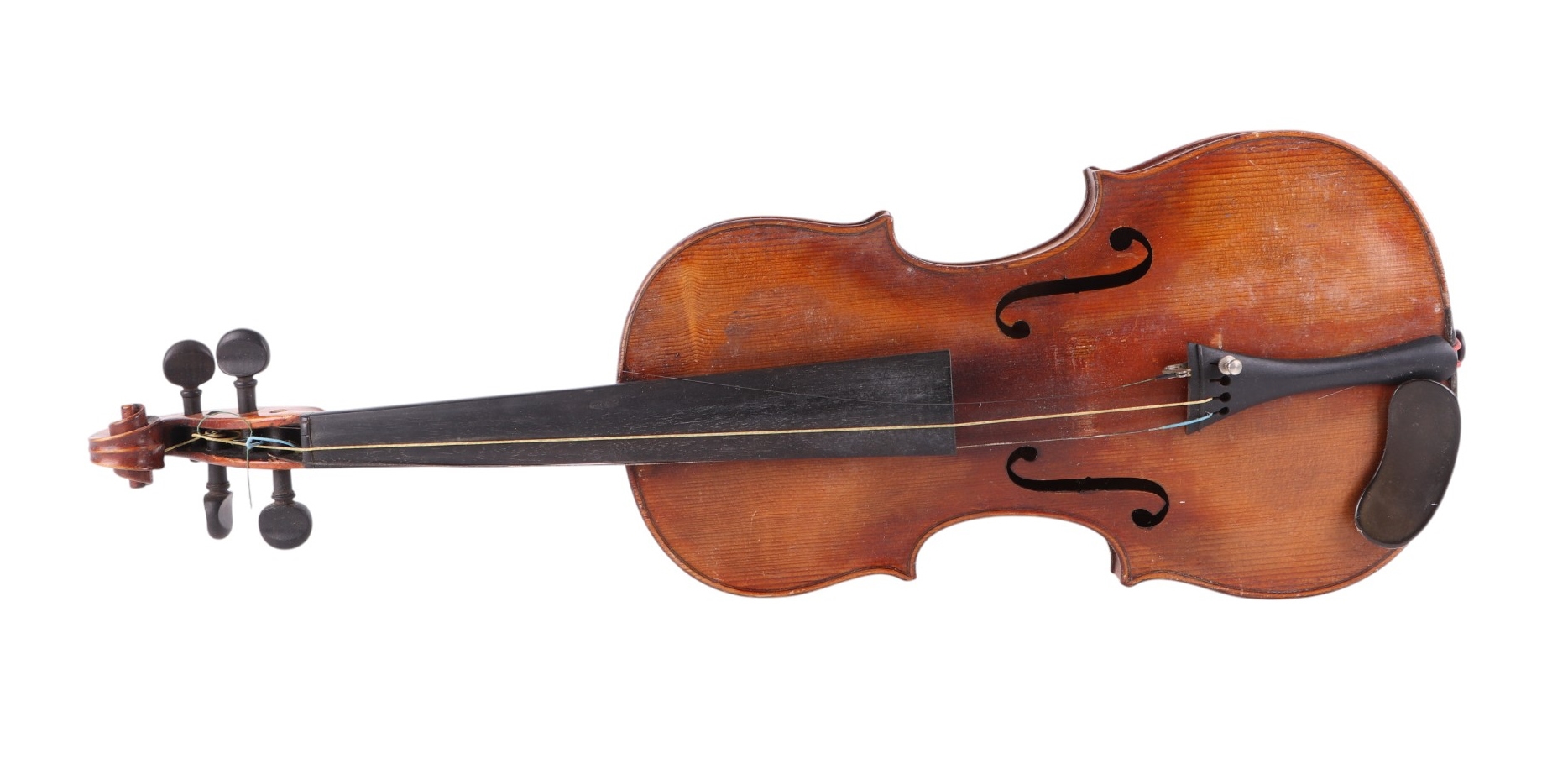 David | A 19th century violin with 13.5ins one-piece back, bears paper ...