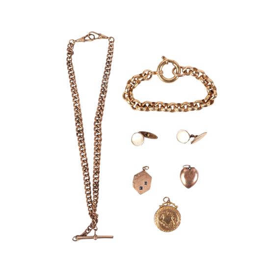 Albert Victorin Breau | A gold plated Albert pocket watch chain with ...