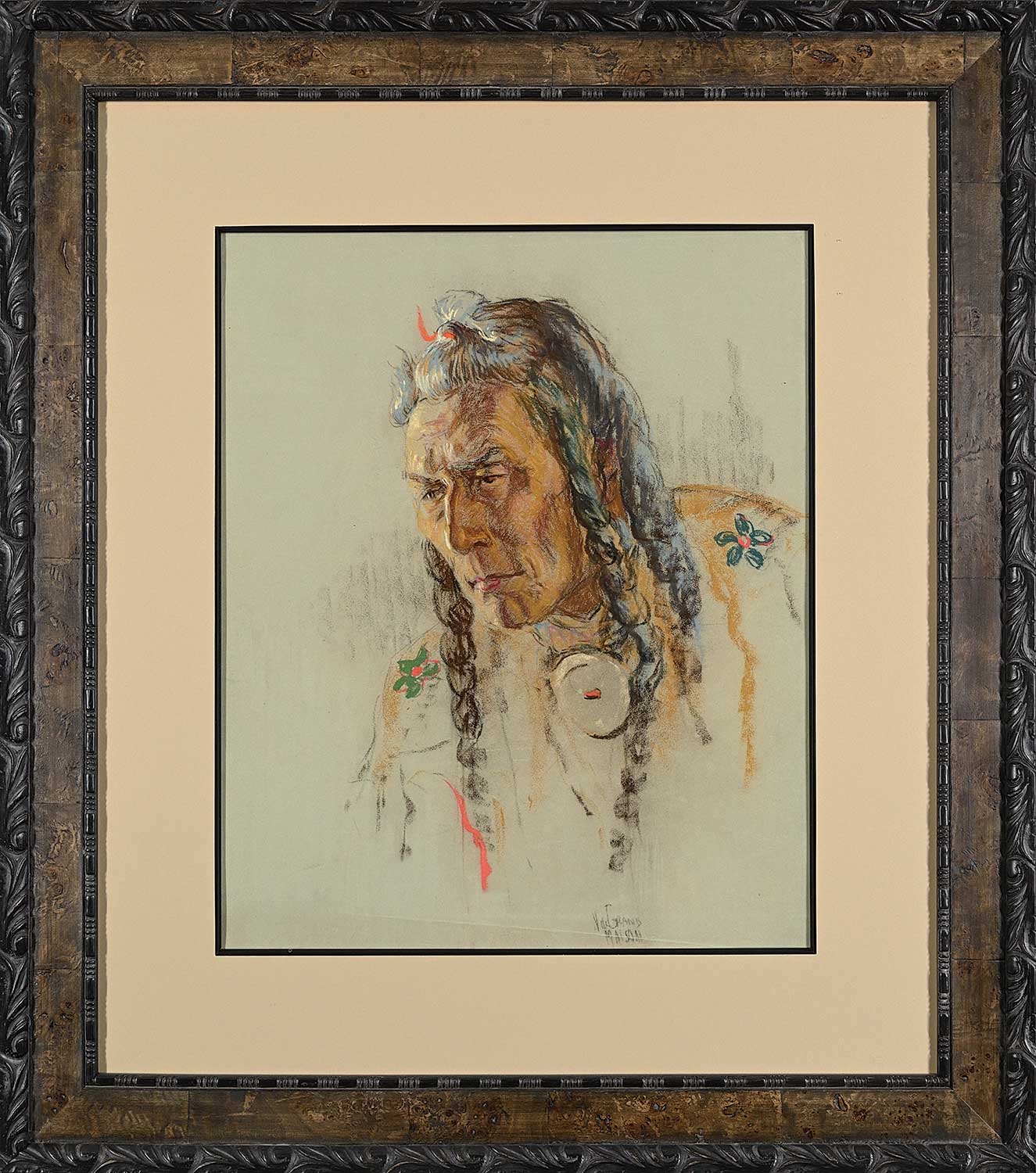 Nicholas de Grandmaison | Untitled - Man with Braids | MutualArt