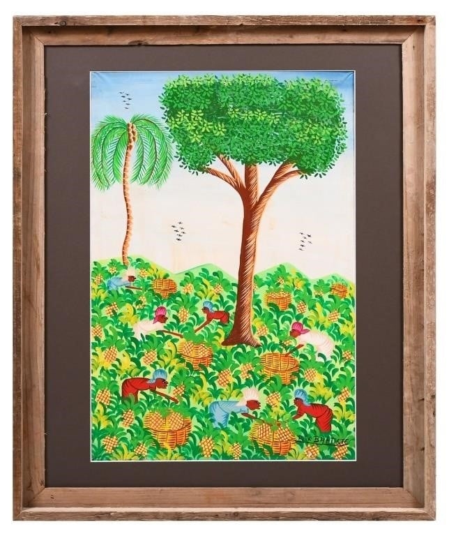 Alix Baptiste | ALIX BAPTISTE HAITIAN PINEAPPLE FARMERS PAINTING (1451 ...
