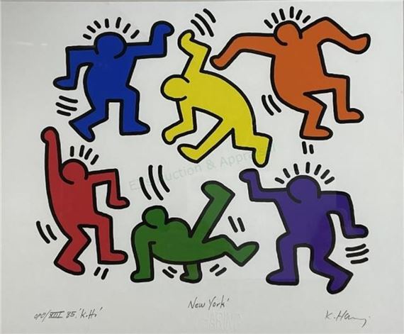 Keith Haring | Keith Haring Dancing Figures Open Edition Lithograph ...
