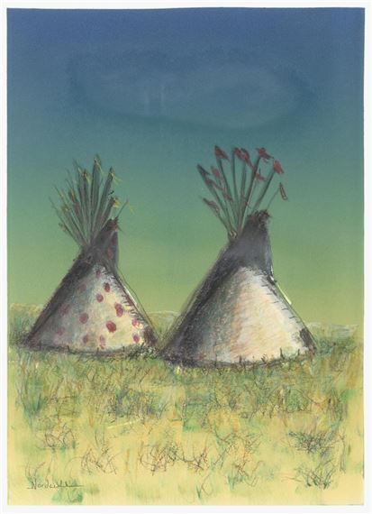 Raymond Nordwall | Untitled (Two Teepees) | MutualArt