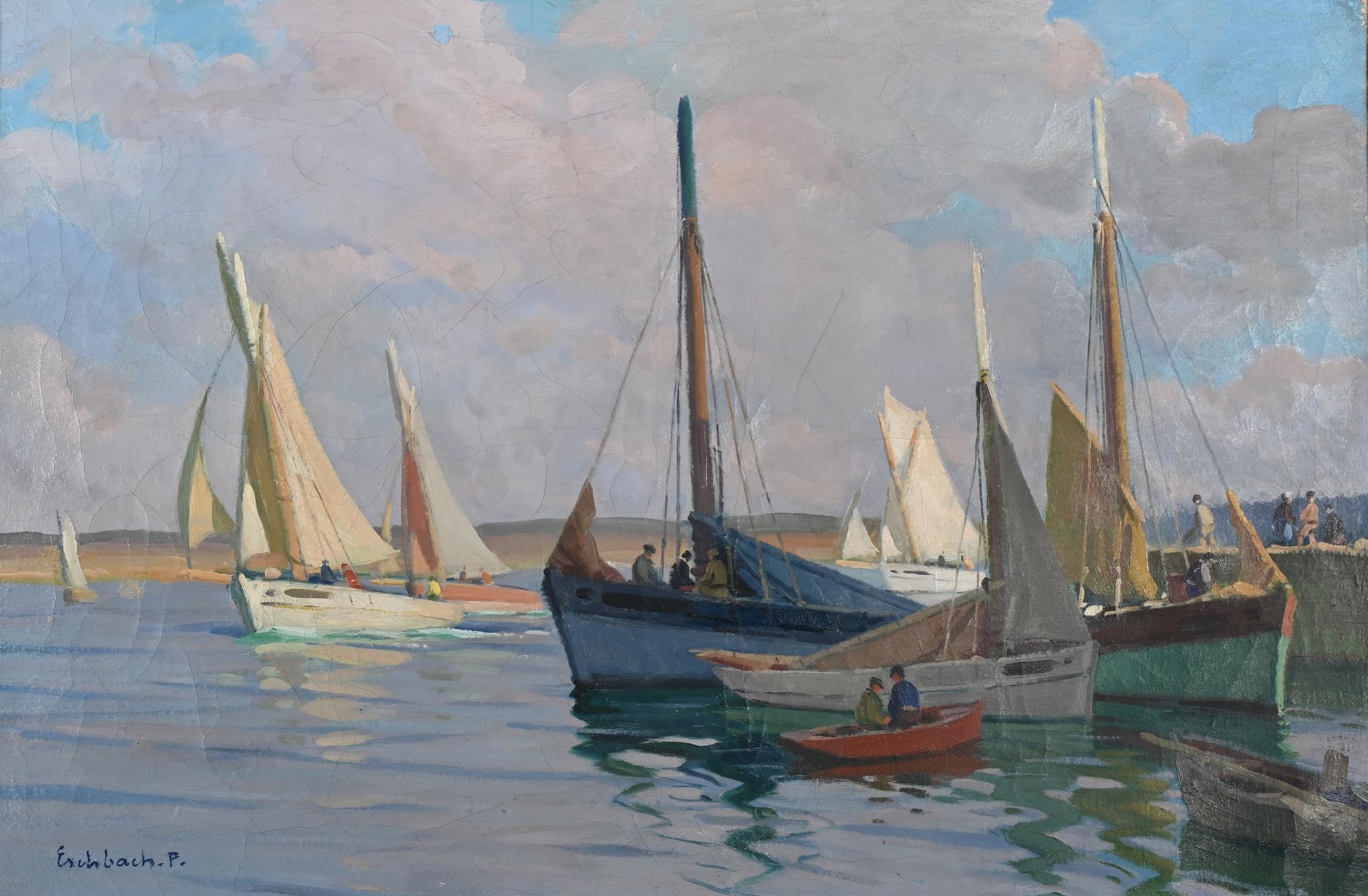 Paul André Jean Eschbach | Retour de pêche Huile | MutualArt