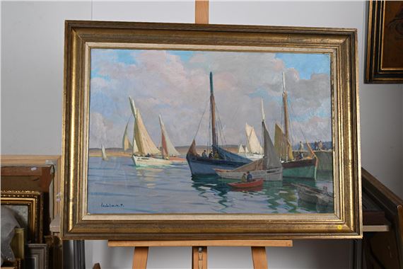 Paul André Jean Eschbach | Retour de pêche Huile | MutualArt