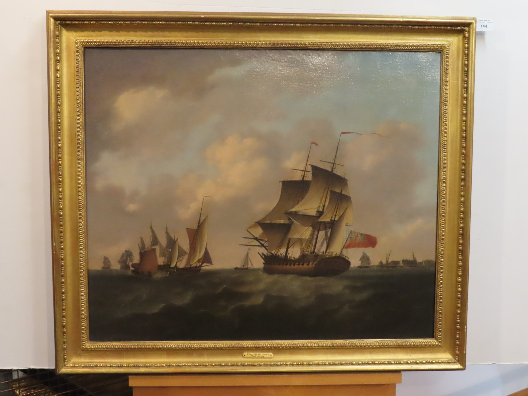 Francis Holman | A fifth-rate of the Red Squadron sailing off Blackwall ...