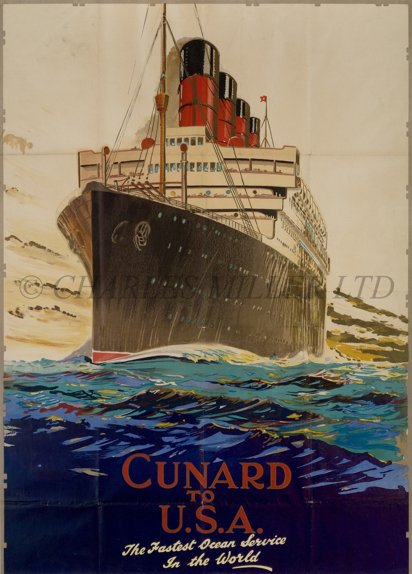 Kenneth D. Shoesmith | A CUNARD LINE TRAVEL AGENT'S POSTER (Circa 1925 ...