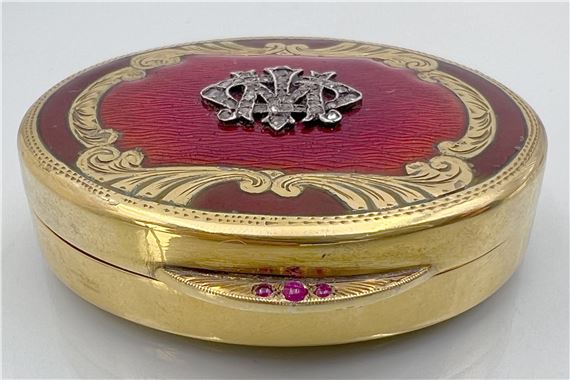 Carl Fabergé | Enamelled pill box in the style of Peter Carl Fabergé ...