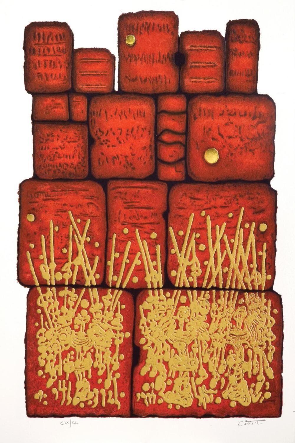 Moshe Castel | Moshe Castel- Gold Embossed Serigraph Prayer at the Wall ...