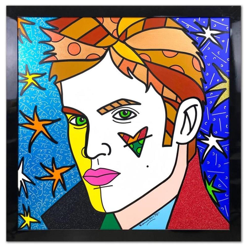 Romero Britto | Romero Britto, Framed Original Mixed Media on Canvas, Hand Signed with Letter of ...