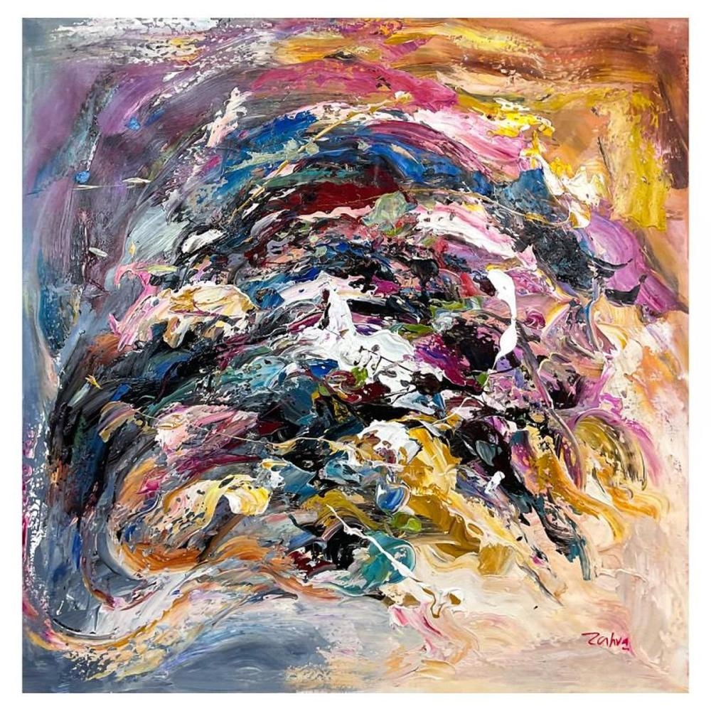 Zahra | Zahra, Original Acrylic Painting on Canvas (44 x 44), Hand ...