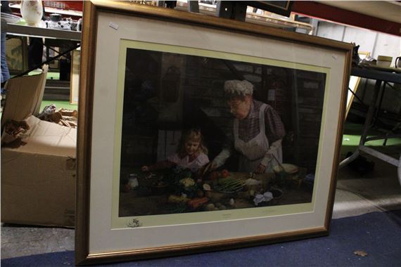 David Shepherd | A LARGE FRAMED DAVID SHEPHERD PRINT GRANNY'S KITCHEN ...