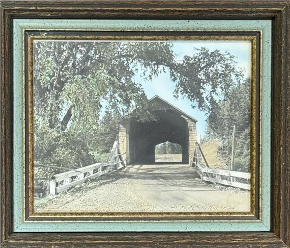 Wallace Robinson MacAskill | W.R MACASKILL HAND TINTED COVERED BRIDGE ...