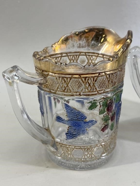 Sugar | Antique EAPG Decorated and Gilt Creamer and | MutualArt