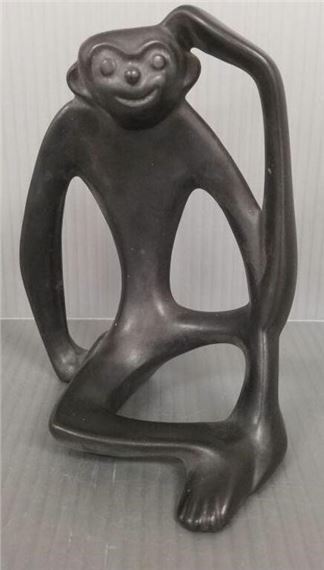 Monkey | Vintage pottery monkey figure marked JG Merry | MutualArt