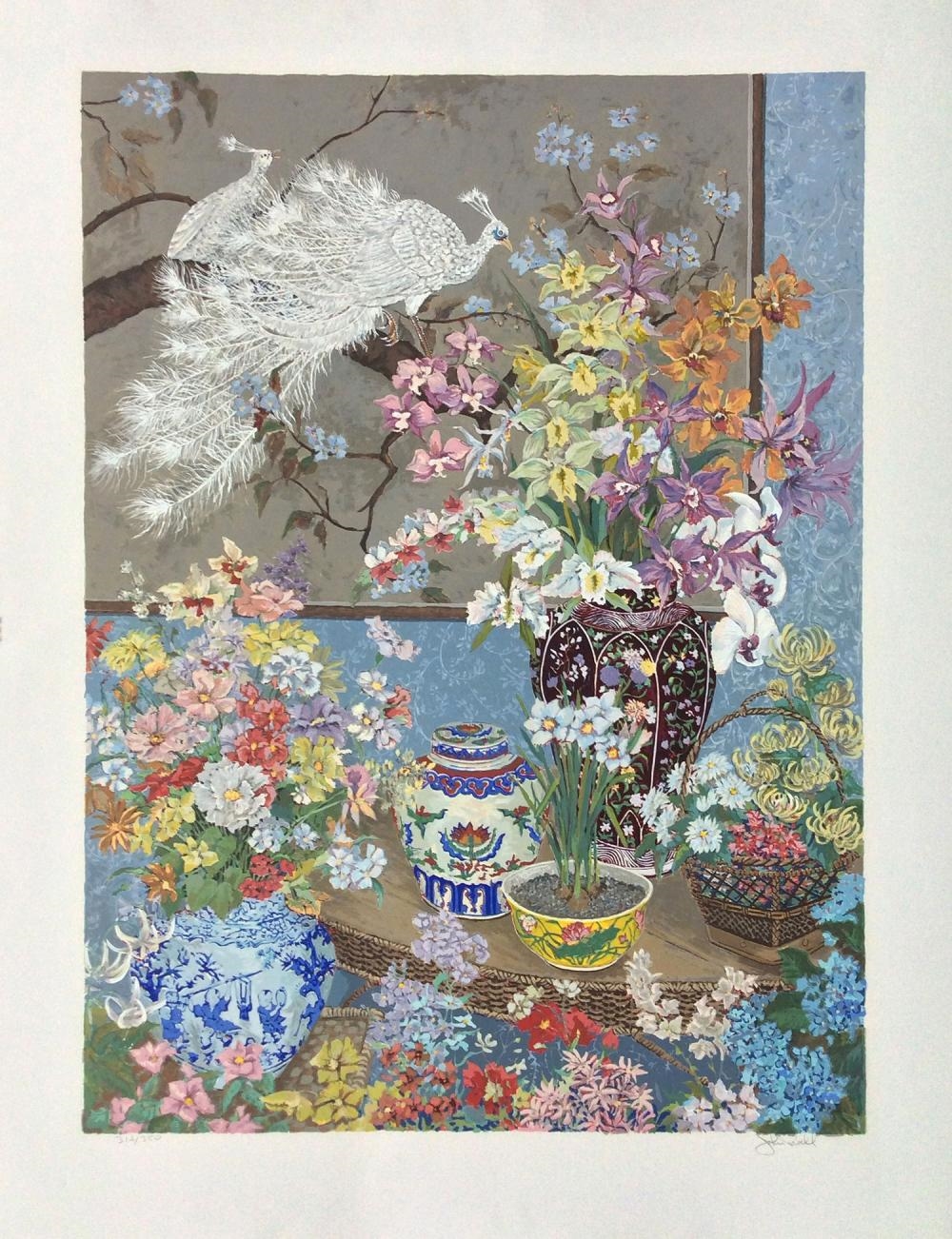 John Powell | John Powell Peacock Screen Signed Original Serigraph | MutualArt