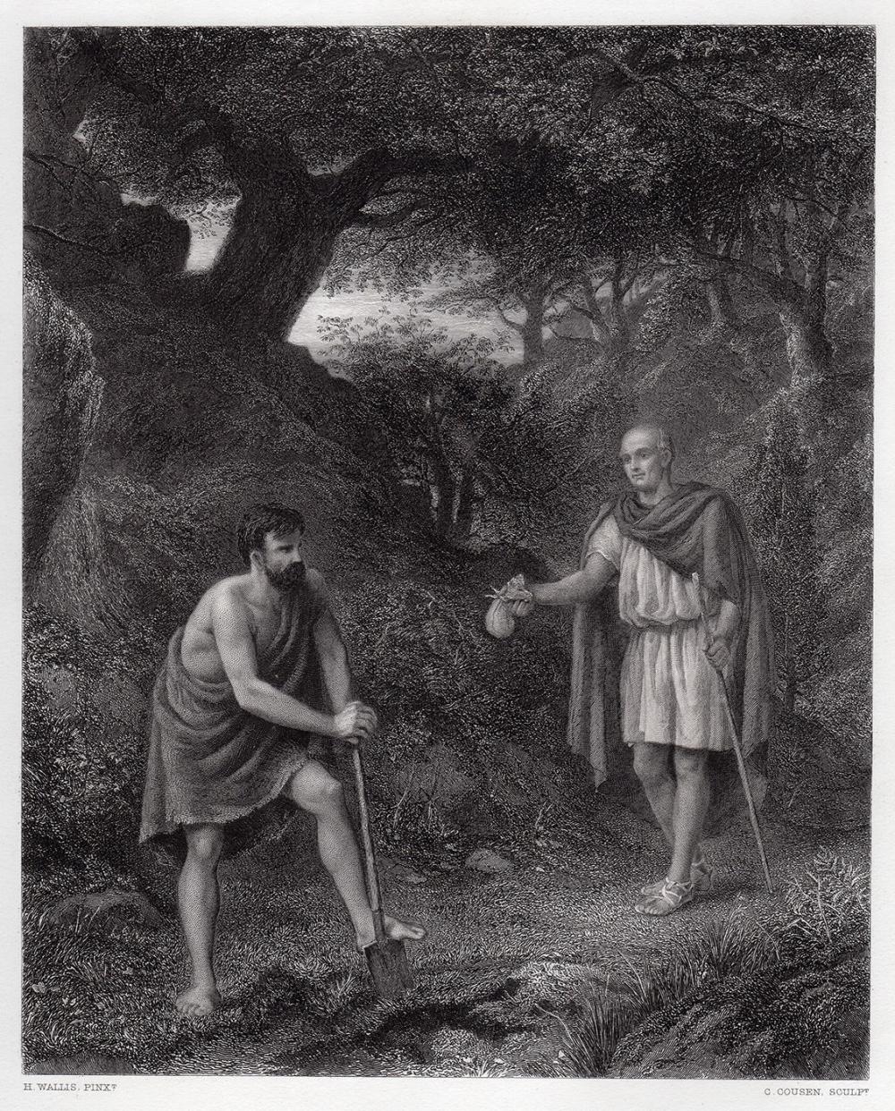 Henry Wallis | Henry Wallis Timon and Flavius 1876 engraving | MutualArt