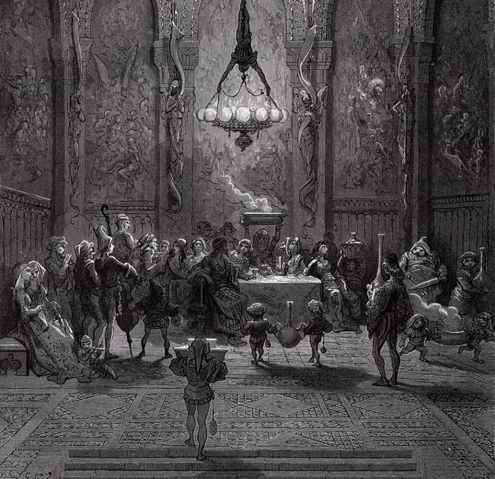 Gustave Doré | DORE 1800s Woodcut Orlando Furioso The Halls of the ...