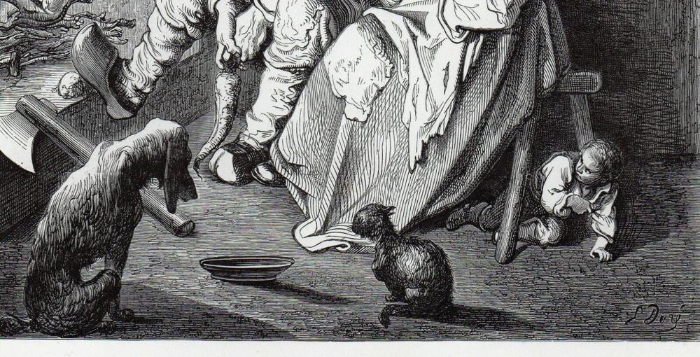Gustave Doré | Gustave Dore Little Tom Thumb IX 1880 Wood Engraving ...