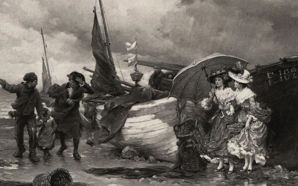 Pierre Outin | 1800s Pierre Outin Antique Print A Coming Shower Signed ...