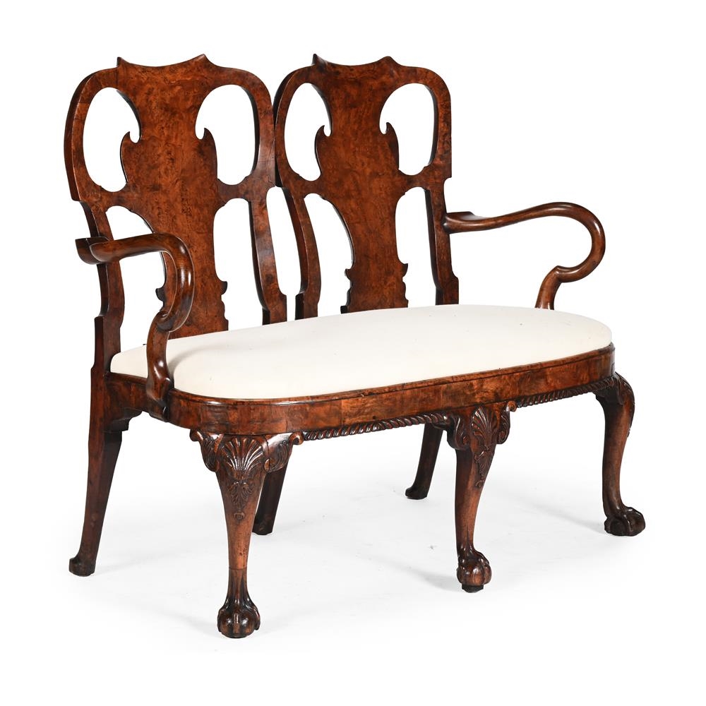 Christie | A GEORGE II BURR WALNUT AND WALNUT CHAIR BACK SETTEE, CIRCA ...