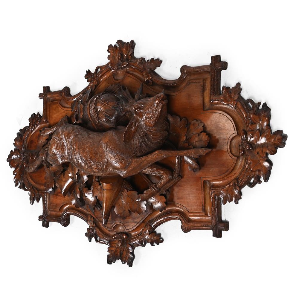 Carl Ebert | A LARGE BLACK FOREST CARVED WOOD TROMPE L'OEIL WALL ...